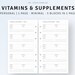 Personal Vitamin and Supplement Tracker Medication Log Sheet - Etsy