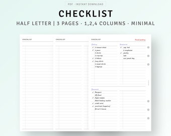 Onenote Packing List Template - Etsy