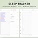 Monthly Sleep Log Printable Personal Wide Inserts, Sleep Circle Diary Template Sleep Journal ...
