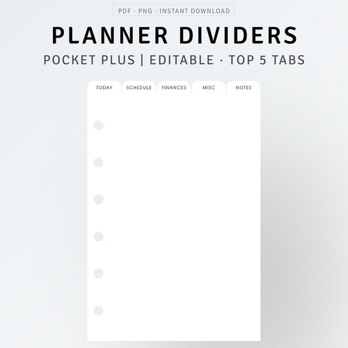 Editable Planner Dividers Pocket Planner Side Tabs Printable - Etsy