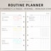 Routine Planner Printable FC Compact Inserts, Monthly Routine Log Night Routine Tracker, Weekly ...