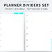 Planner Dividers Personal Wide Printable PDF, PNG Editable Planner ...