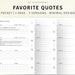 Pocket Size, Favorite Quotes Template Printable Positive Mindset Quotes ...