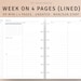 Week on 4 Pages Printable HP Mini Inserts, Undated Weekly Calendar ...
