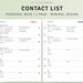 Contact Tracker Template Personal Wide Printable, Emergency Contact ...