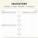 Inventory Tracker Printable Pocket Size Inserts Home - Etsy