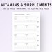 A6 Size Medication Log Tracker Printable Vitamin Supplement - Etsy