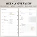 Weekly Overview FC Compact Printable Inserts Minimalist - Etsy