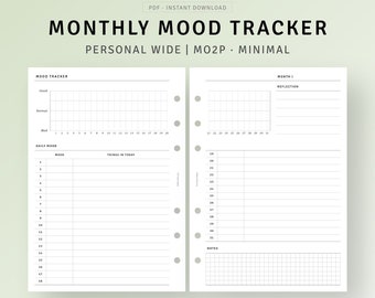 Printable Mood Tracker 12 Months Mood Tracker Planner 5 - Etsy