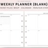Weekly Overview Printable Pocket Plus Inserts Schedule Organizer With ...