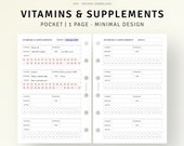 Pocket Medication Log Tracker Printable Vitamin Log - Etsy