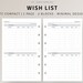 Wish List Planner Printable Template FC Compact Inserts, My Christmas ...