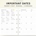 Birthday Tracker Reminder Template Printable Pocket Planner - Etsy