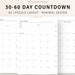 30 60 Day Countdown Tracker Printable A5 Planner Inserts, Habit ...