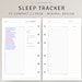 Monthly Sleep Tracker FC Compact Inserts Printable Sleeping Log, Health Binder, Sleep Analysis ...
