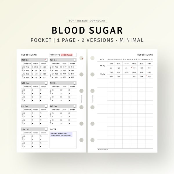 Blood Sugar Tracker - Etsy