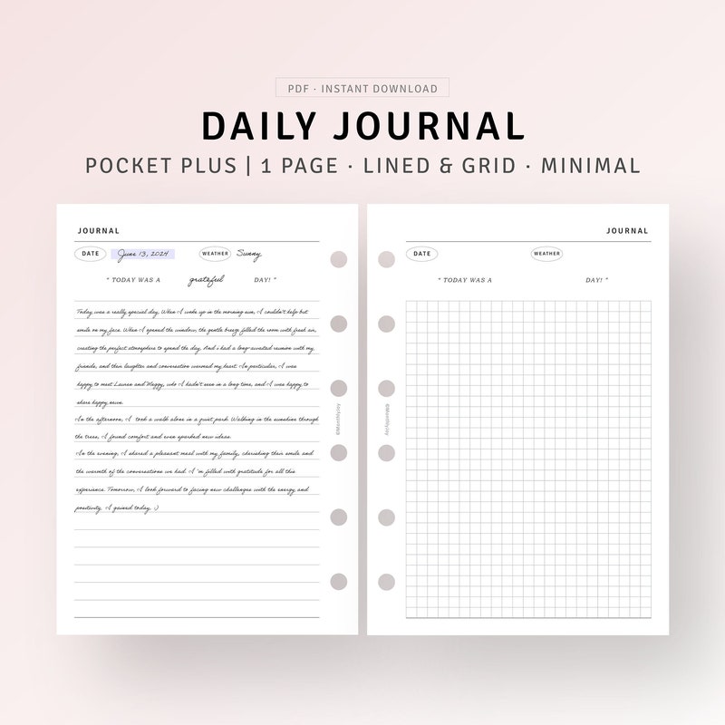 Printable Diary Pages Lined - Etsy