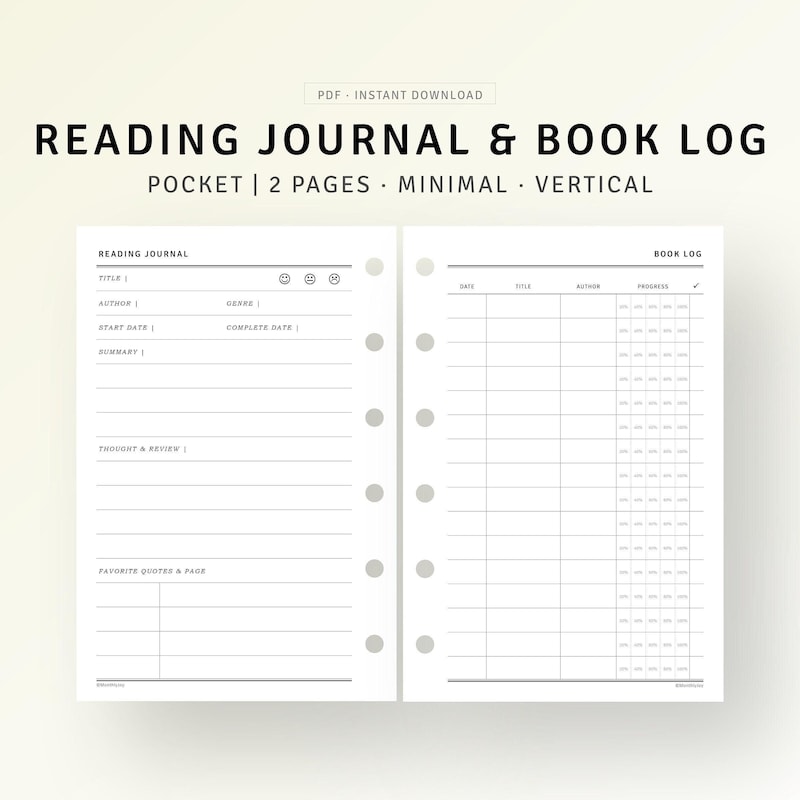 Filofax Reading Log Insert - Etsy
