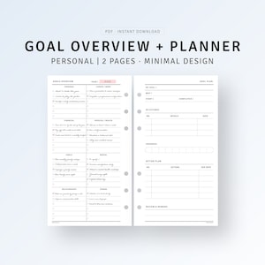 Personal, Goal Overview Planner Printable Life Goal Setting Template ...