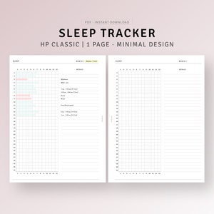 Sleep Tracker HP Classic Inserts Printable, Monthly Sleep Log, Sleeping ...