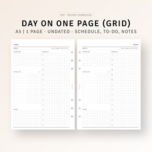 A5 Size Daily Schedule Template Printable Daily Hourly - Etsy