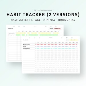 Daily Routine Tracker Printable Half-letter Inserts, Goal Tracker ...