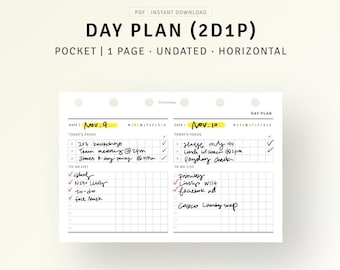 Pocket Daily Planner Printable Fillable (Instant Download) - Etsy