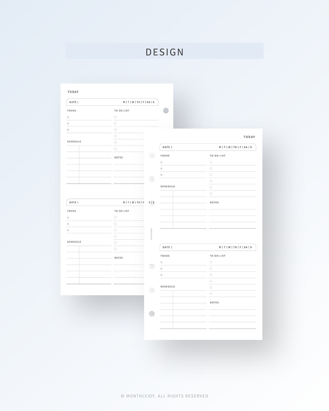 Personal Daily Planner Pages Printable 2 Days on 1 Page - Etsy