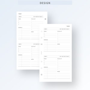 Personal, Daily Planner Pages Printable 2 Days on 1 Page, Undated Daily ...