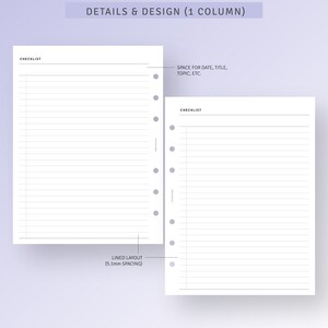 Checklist Template B6 Printable Inserts, Daily Recurring Tasks ...