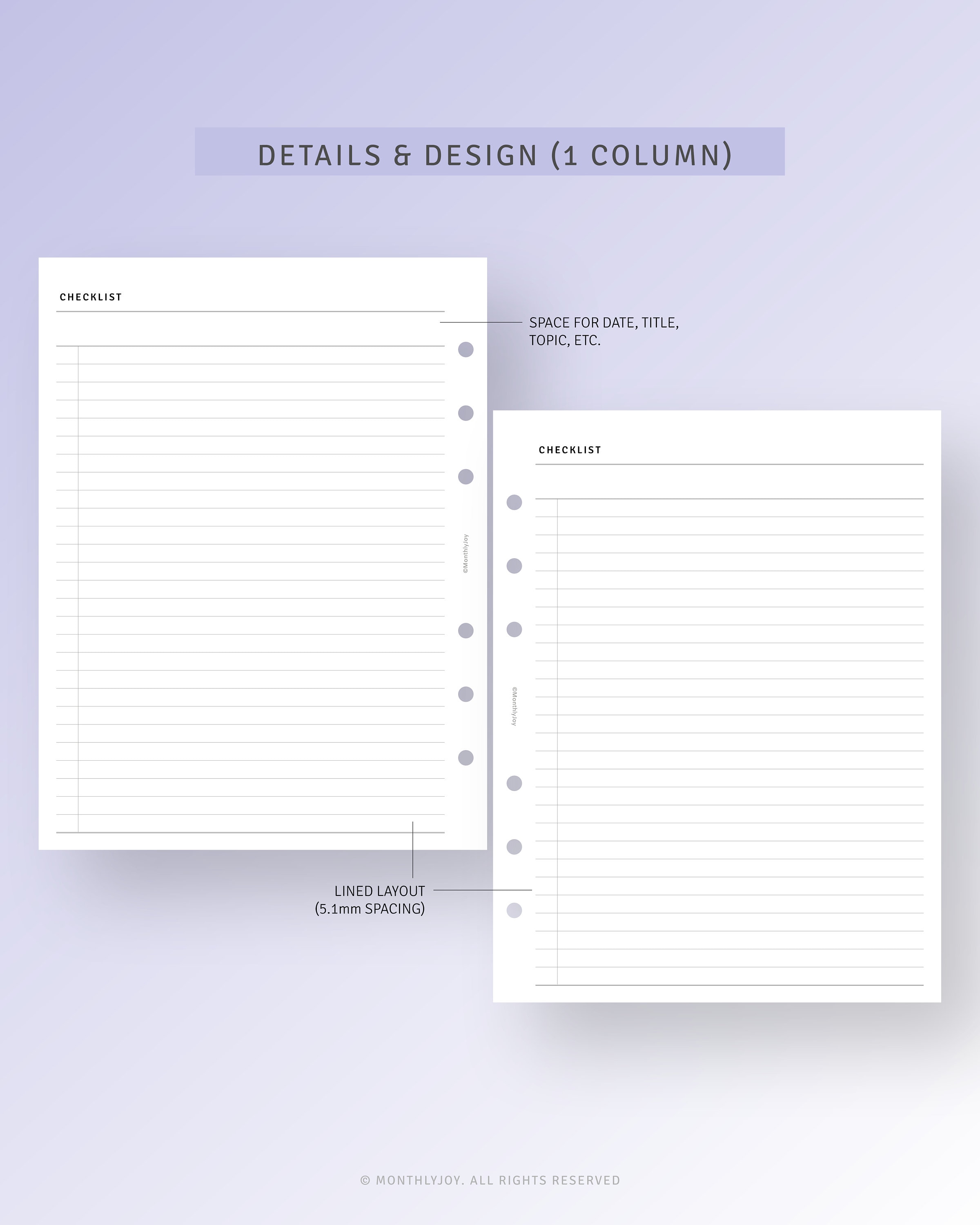 Checklist Template B6 Printable Inserts Recurring Tasks Get - Etsy