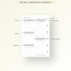 Printable Budget Planner Pocket Size Inserts, Bill Organizer Template ...