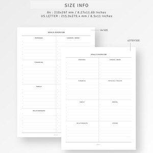 Goal Setting Planner Printable A4/letter Inserts, Fillable Life Goal ...