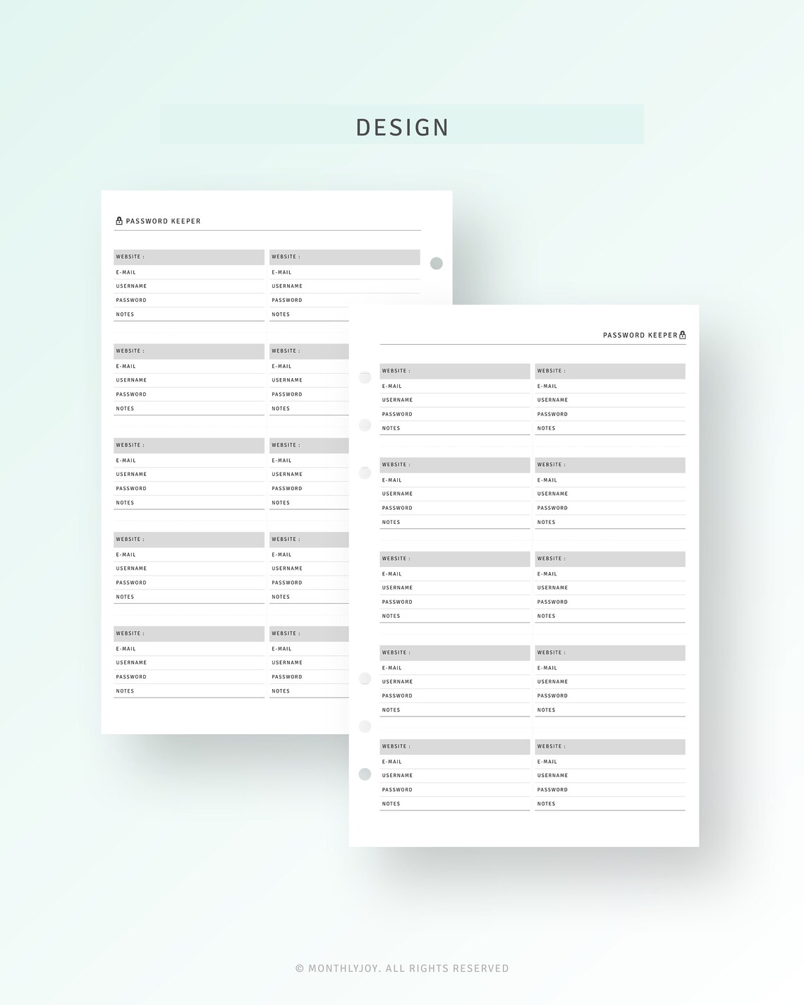 Password Log Printable Half-letter Inserts Password Tracker - Etsy