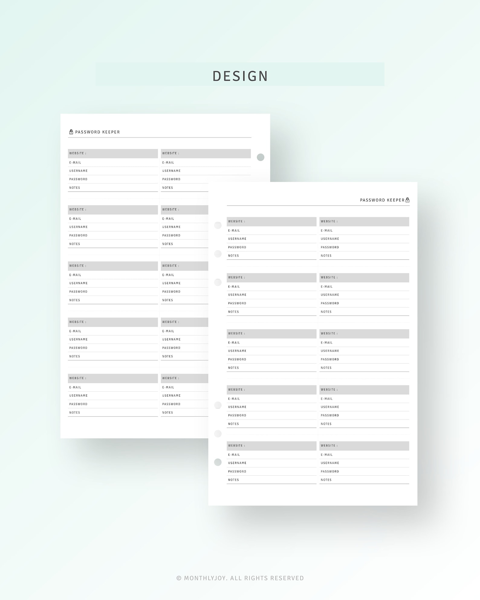 Password Log Printable Half-letter Inserts Password Tracker - Etsy