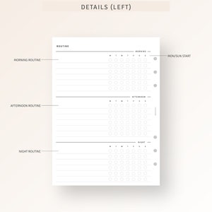 Routine Planner Printable A5 Planner Inserts, Morning Night Routine ...