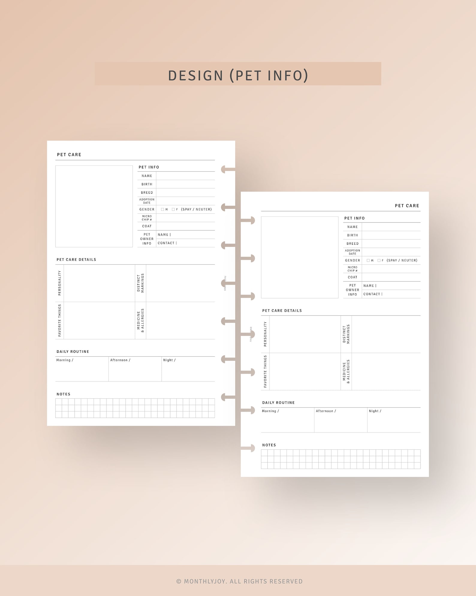 Pet Planner Printable Happy Planner Mini Inserts Cat Planner - Etsy