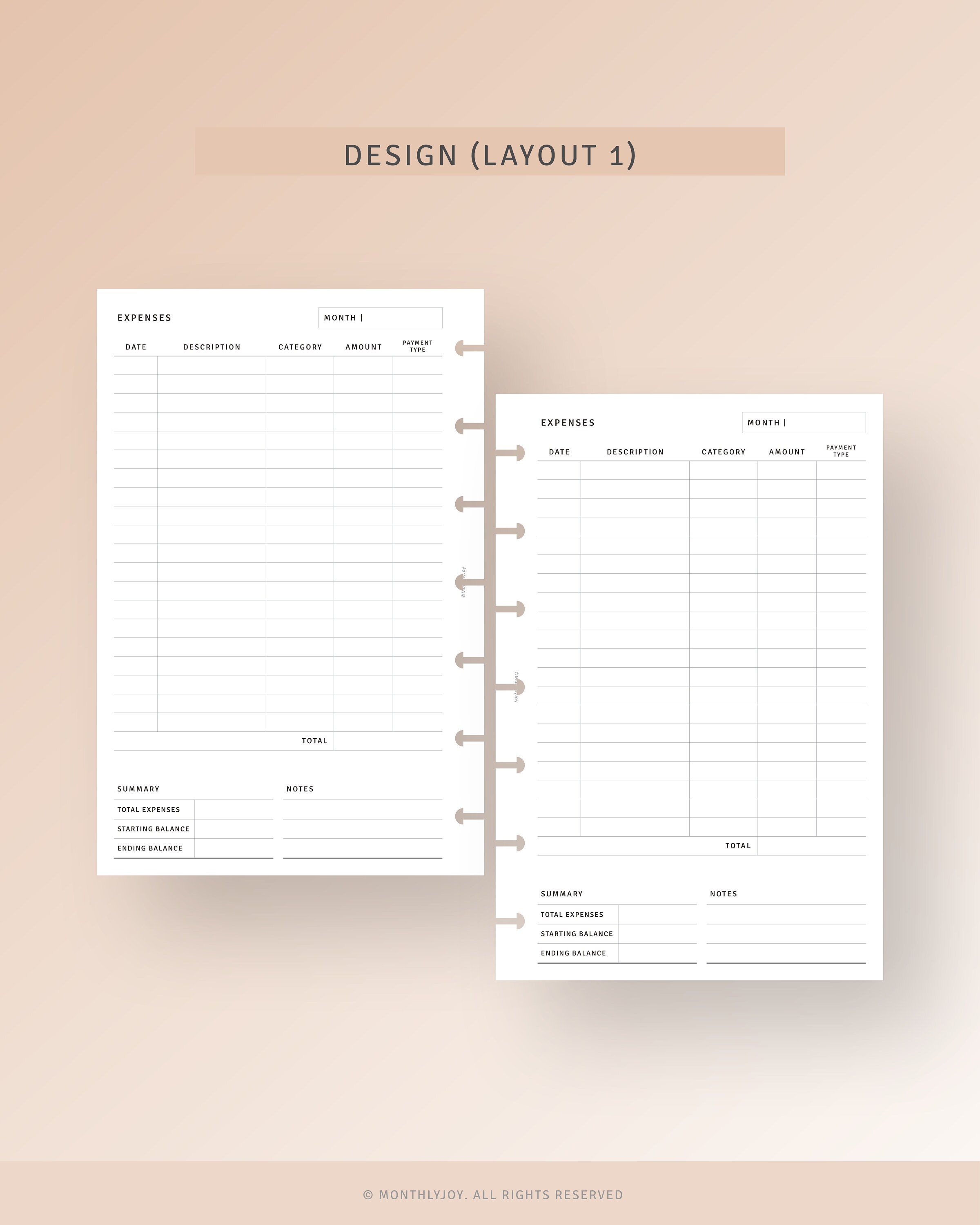 Expense Tracker Printable HP Mini Inserts Spending Organizer - Etsy