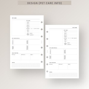 Pet Planner Printable FC Compact Inserts, Cat Puppy Health Records, Pet ...
