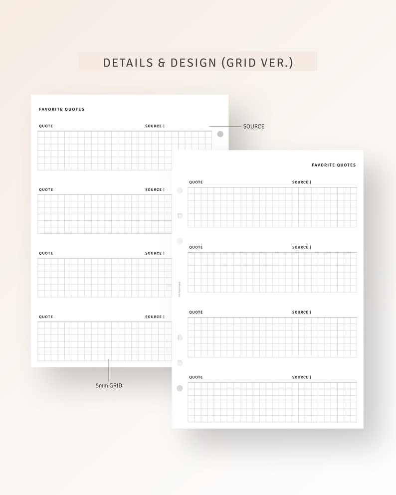 Favorite Quotes Journal A5 Printable Planner Inserts - Etsy