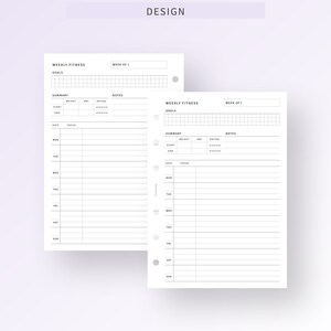 Workout Tracker Printable A6 Inserts, Fitness Calendar Template PDF ...