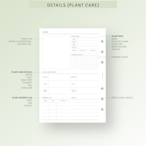 Plant Planner Printable Personal Wide, Garden Journal Diary, Houseplant ...