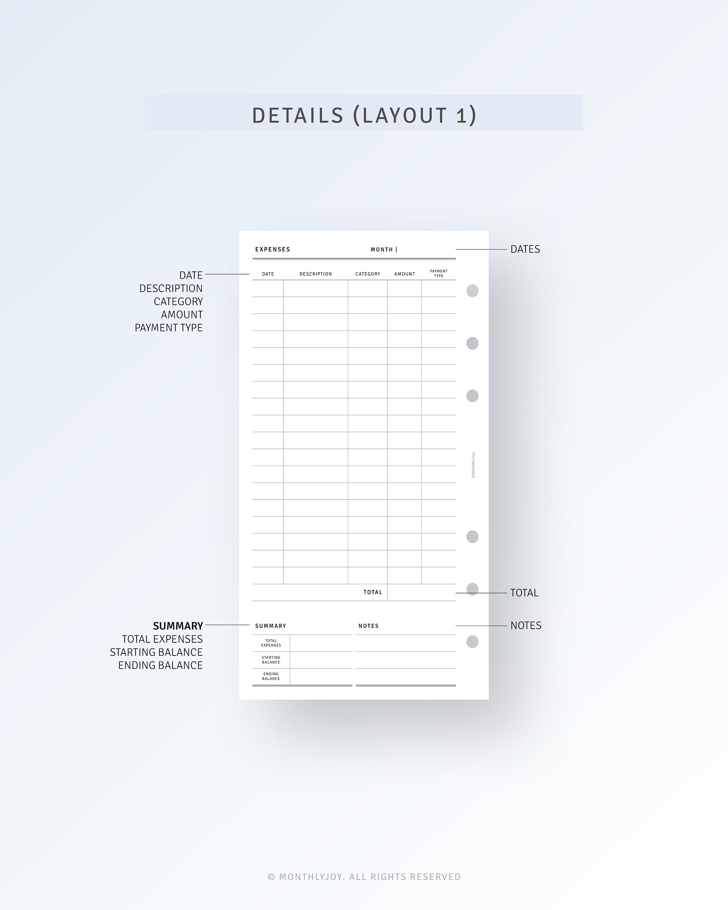 Personal Expense Tracker Printable Spending Tracker Monthly - Etsy