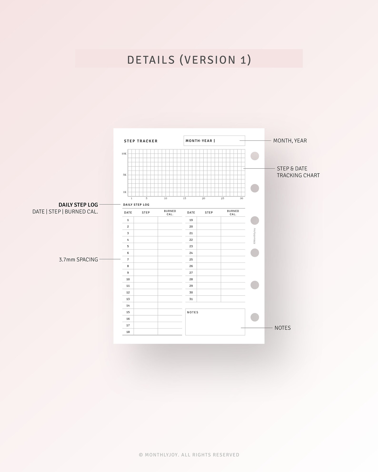 Walking Log Journal Printable Pocket Plus Inserts, Fitness Step Log ...