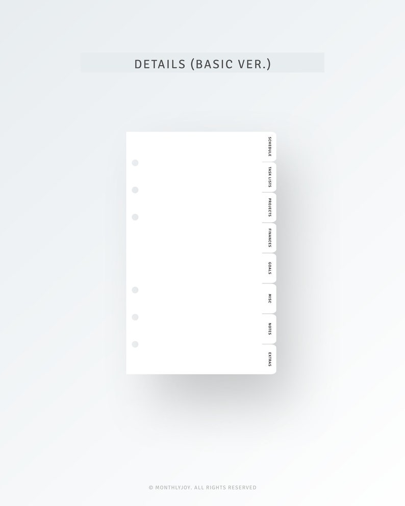 Personal Planner Dividers Printable Template PDF PNG - Etsy