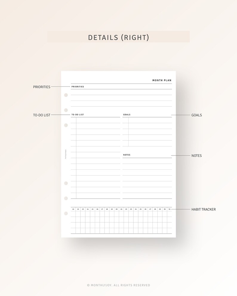A5 Inserts Monthly Overview Planner Printable Month on Two - Etsy