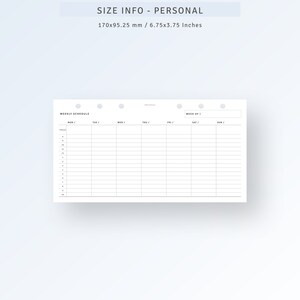 Personal, Weekly Hourly Schedule Planner Printable Week on One Page ...