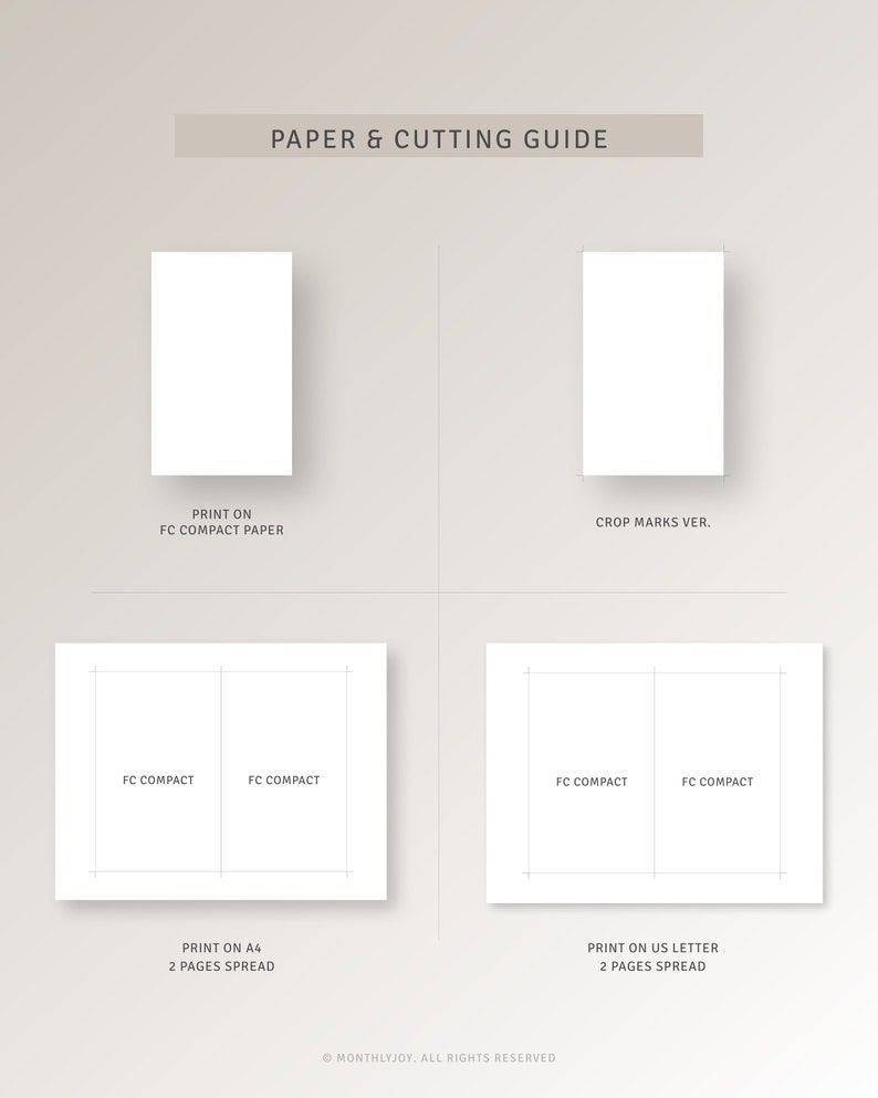 Weekly Overview FC Compact Printable Inserts Minimalist - Etsy