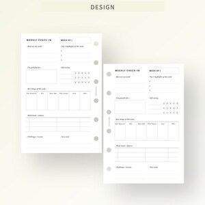 Weekly Review Pocket Planner Inserts Printable Week Reflection Journal ...