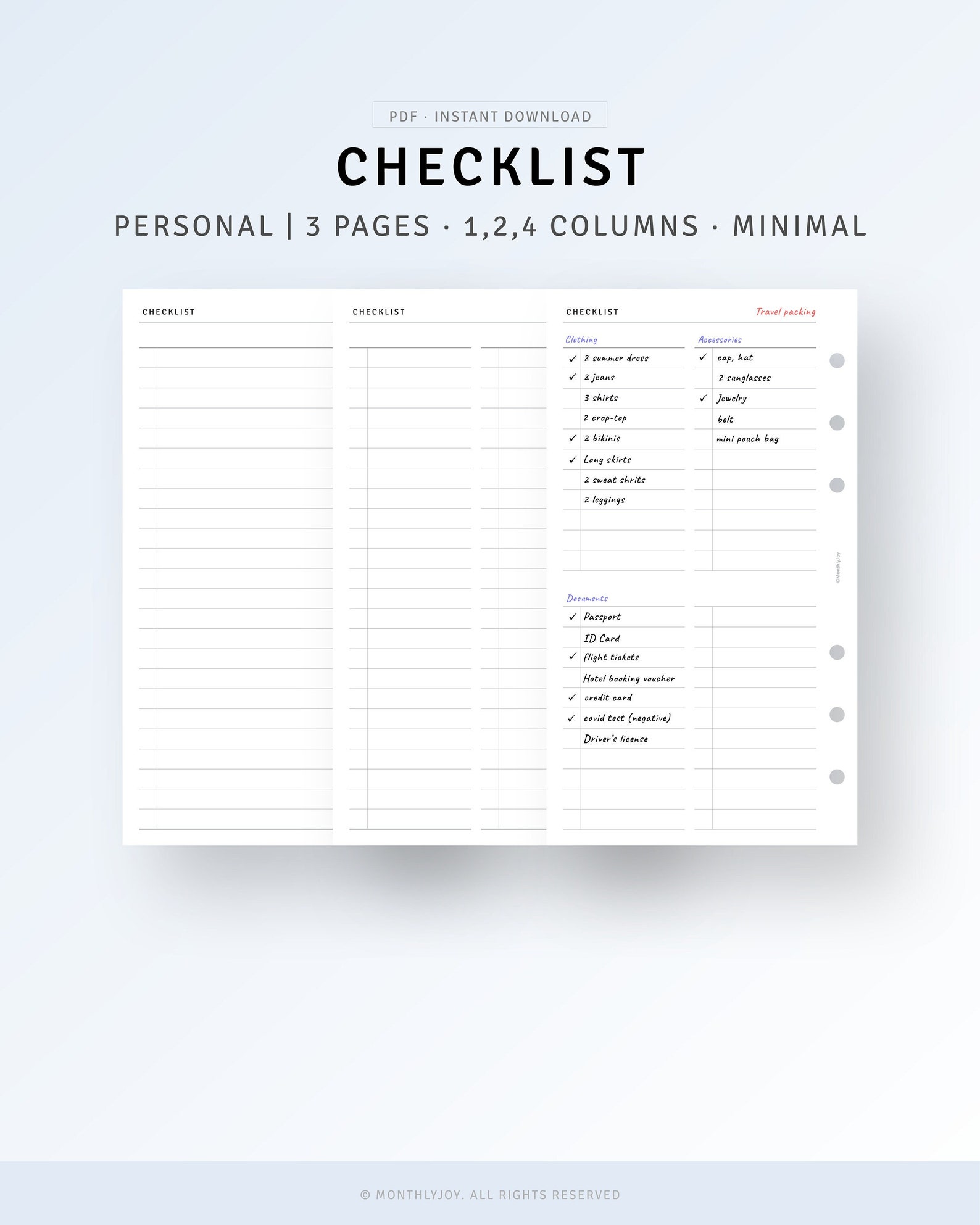 Personal Task List Inserts Printable Template to Do List - Etsy
